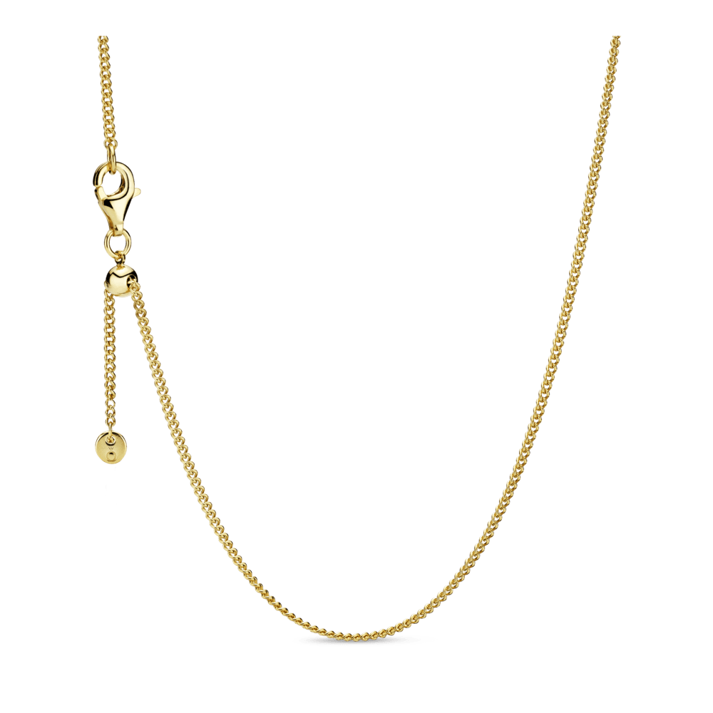 Collar de cadena de bordillo Recubrimiento en Oro de 14k|Pandora ...