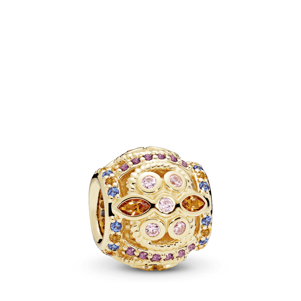Charm de oro Color Fresco, cristales multicolores y cz rosada|Pandora ...
