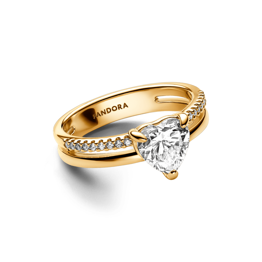 Anillo Corazón Doble Banda|Pandora - Pandora Argentina| Brazalete ...