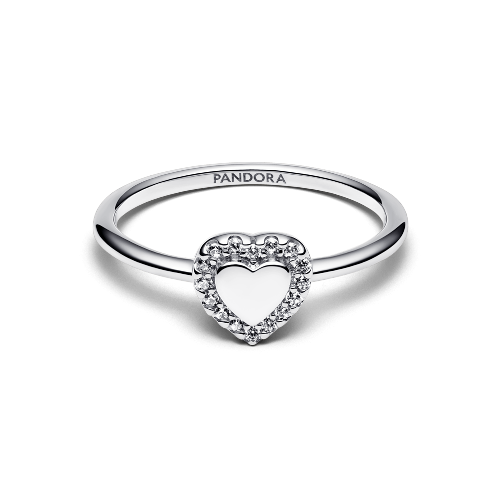 Anillo Halo y Corazón Grabable Plateado|Pandora - Pandora Argentina ...