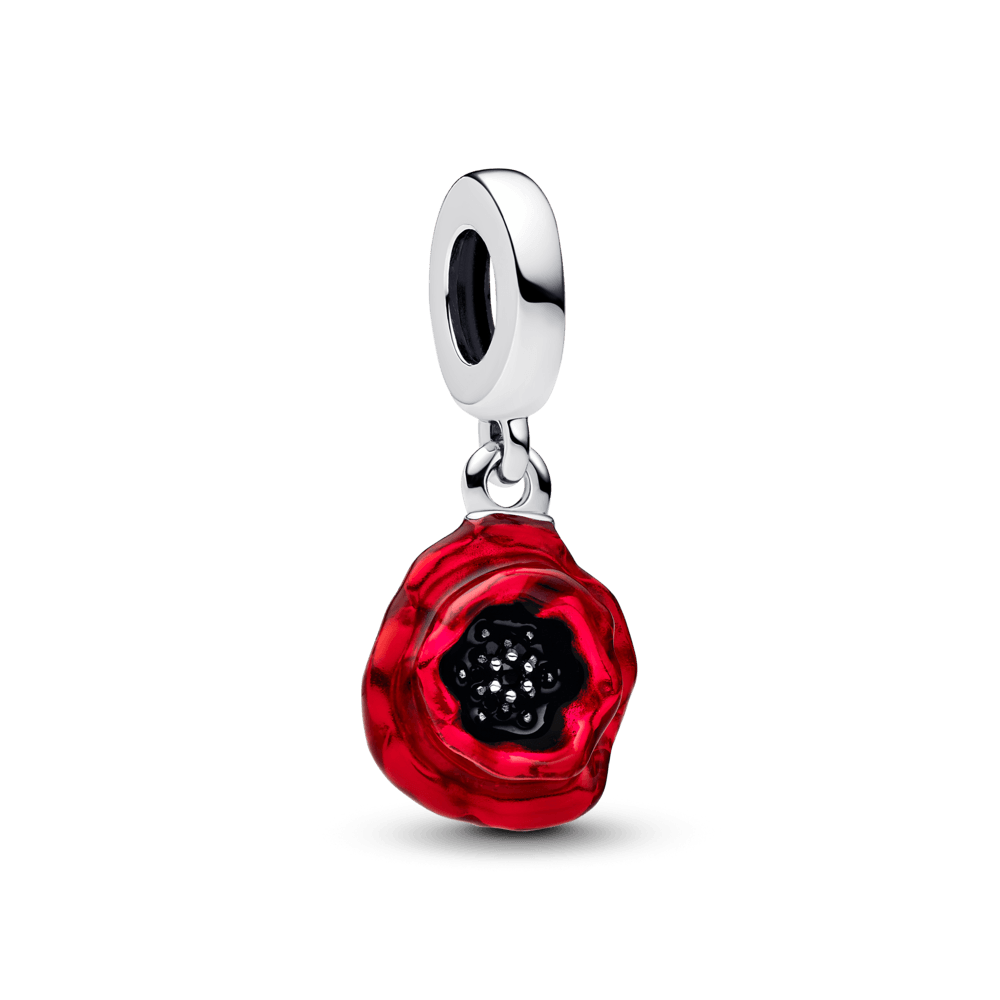 Charm Colgante Flor Roja|Pandora - Pandora™ AR Joyería Oficial