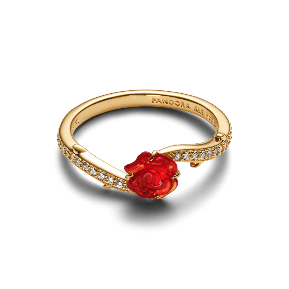 Anillo Rosa Encantada De La Bella y La Bestia De Disney|Pandora ...